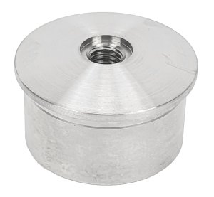 gewölbte Endkappe mit M8 massiv mit Flachsenkung 12 mm Stift